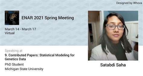 Satabdi Saha On Linkedin Looking Forward To Chairing A Session On Statististical Modelling For…