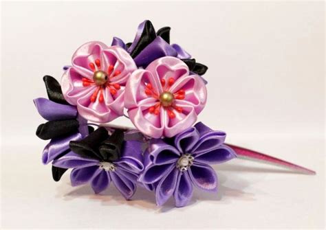 Как научиться делать цветы из ткани по технике канзаши заостренный лепесток — ЗнайКак ру