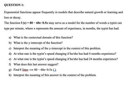 Solved QUESTION Exponential Functions Appear Frequently Chegg