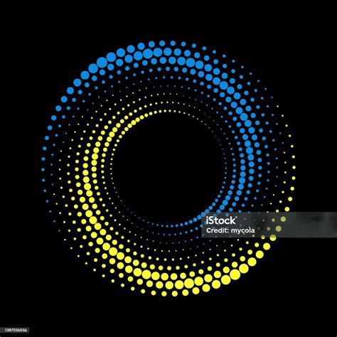 노란색과 파란색 점선 추상 벡터 배경입니다 음과 양 기호 0명에 대한 스톡 벡터 아트 및 기타 이미지 0명 검은색 금색 Istock