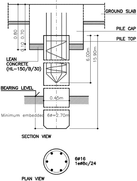 Detail Of Geometry And Reinforcement Of Pile Download Scientific Diagram