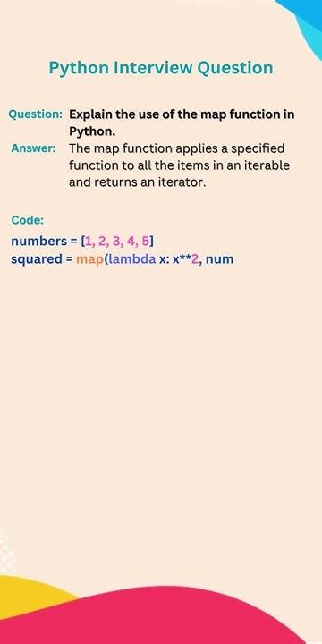 Explain The Use Of The Map Function In Python Python Coding Quiz Education Questionanswer