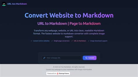 Url Too Markdown Transform Any Webpage Into Clean Readable Markdown