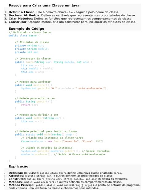 Criando Classes Em Java Python E Php Pdf Classe Programação De