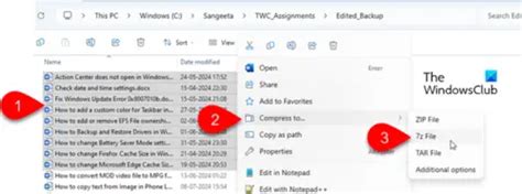 How To Create Z Or Tar Files From File Explorer In Windows