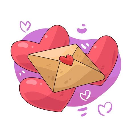 Carta De Amor Vetor Premium