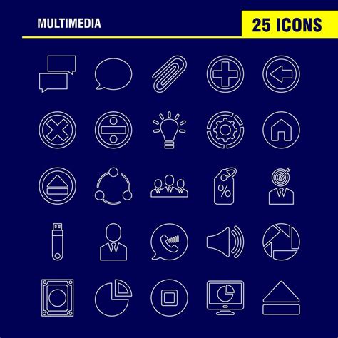 Multimedia Line Icon For Web Print And Mobile Uxui Kit Such As Chat Communication Message