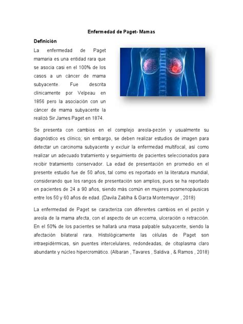 Enfermedad De Paget En Mamas Guía Clínica Pdf Cáncer De Mama Pecho