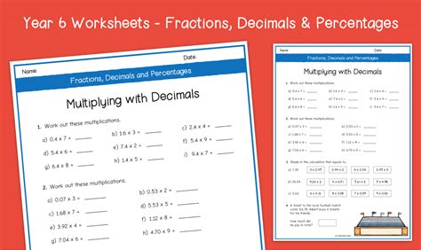 Year 6 Multiplying With Decimal Numbers Worksheets Ks2 Fractions Decimals And Percentages