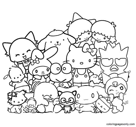 Sanrio Characters Coloring Sheets Free Printable Templates
