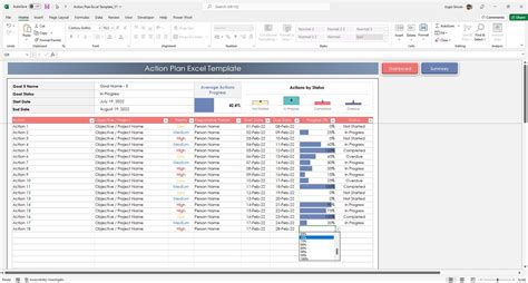Actieplan Excel Template Beheer Van Het Actieplan Lijst Etsy België