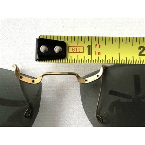 Vintage Polaroid Clip On Sunglasses Sunglass Rimless Gem