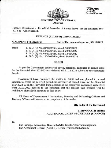 Earned Leave Last Order 2012 Pdf