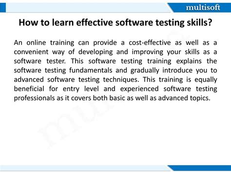 PPT Software Testing Online Course PowerPoint Presentation Free Download ID