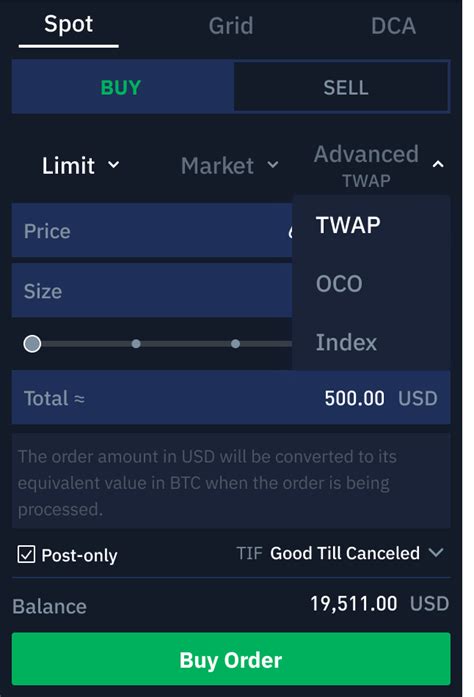 Twap Time Weighed Average Price Order Btse Support