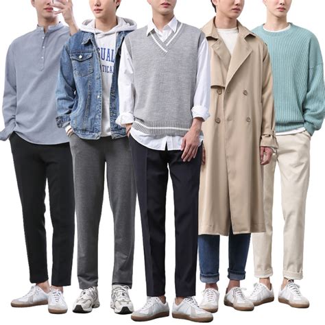 벚꽃남친룩 풀코디 셔츠 맨투맨 코트점퍼 데님슬랙스 밴딩팬츠 빅사이즈 티몬