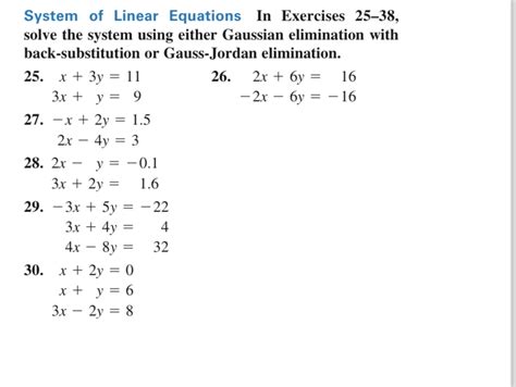 solved system of linear equations in exercises 25 38 ﻿solve