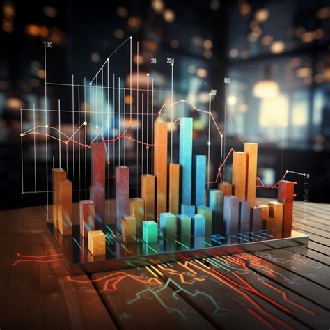 Various Colorful 3D Bar Graphs Premium AI Generated Image