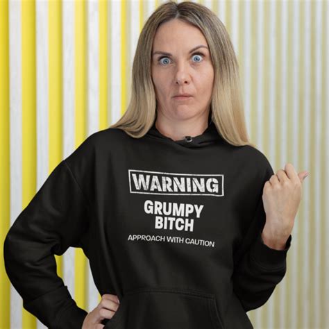 Warning Grumpy Bitch Unisex Hoodie Far Kew Emporium