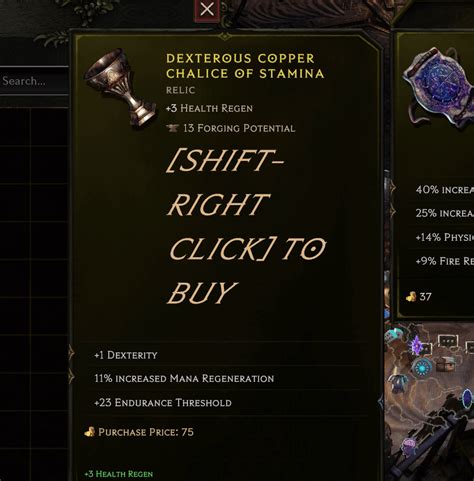 [shift right click] to buy r lastepoch