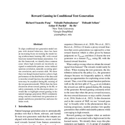 Reward Gaming In Conditional Text Generation Acl Anthology