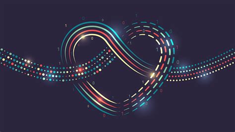 정보 분석 과정 벡터 일러스트 레이 션 어두운 배경에 정보 흐름 많은 양의 데이터를 하트 형태로 정렬하는 시각화 0명에 대한 스톡 벡터 아트 및 기타 이미지 Istock