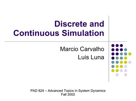 Discrete And Continuous Simulation Ppt
