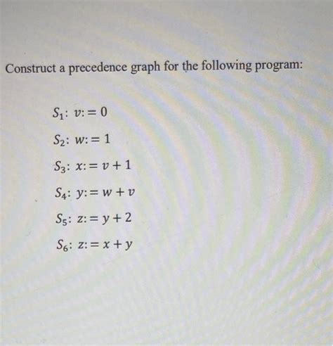 Solved Construct A Precedence Graph For The Following