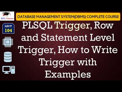 PLSQL Trigger Row And Statement Level Trigger How To Write Trigger In