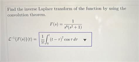Solved Find The Inverse Laplace Transform Of The Function By Chegg Com