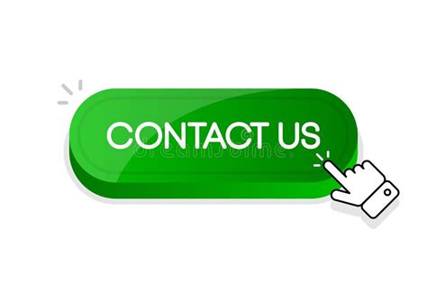 Contact Us 3d Button Mouse Touched Button Vector Illustration Stock Illustration