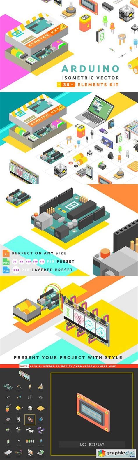 Isometric Vector Arduino Starter Kit Free Download Vector Stock Image Photoshop Icon