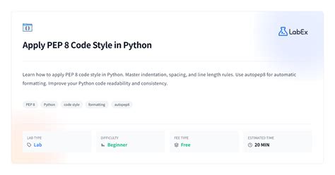 Apply Pep 8 Code Style In Python Labex