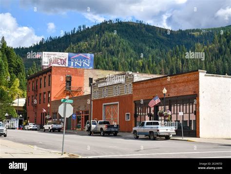 A Typical Street In The Historic Mining Town Of Wallace Idaho In The