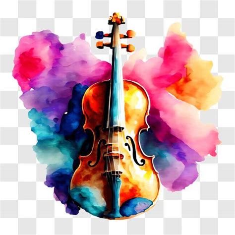 Download Colorful Violin Artwork Png Online Creative Fabrica