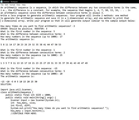Solved An Arithmetic Sequence Is A Sequence In Which The