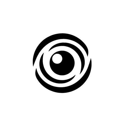 Black And White Eye With Concentric Circular Arcs Minimalist On White Background 59189346