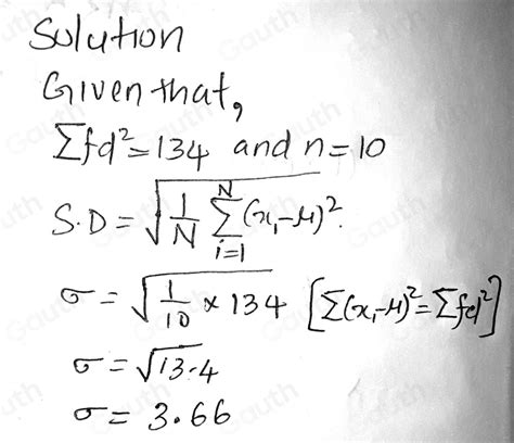 solved a mean b median c mode d standard 7 calculate the standard deviation given