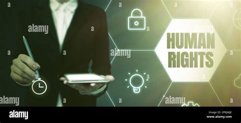 Sign Displaying Human Rights Business Showcase Moral Principles