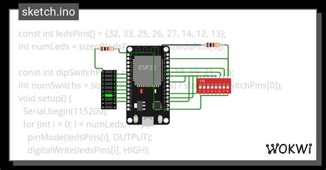 Dipswitch Wokwi Esp32 Stm32 Arduino Simulator