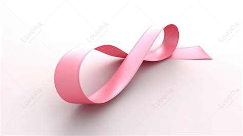 유방암 인식의 달을 맞아 분홍색 리본이 달린 흰색 배경 3d 렌더링 홍색 배경 월 배경 암 치료 배경 이미지 Hd 홍색 월 암 치료 배경 사진 무료 다운로드