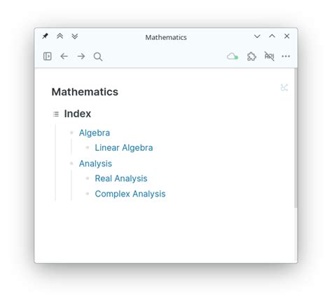 The Contextual Sidebar Query Current Page And Organize Pages In Indexes Documentation Logseq