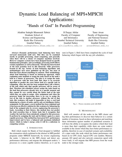 Pdf Dynamic Load Balancing Of Mpi Mpich Applications Hands Of God In Parallel Programming