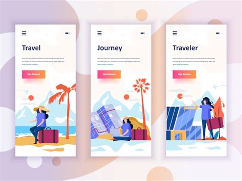 Premium Vector Set Of Onboarding Screens User Interface Kit
