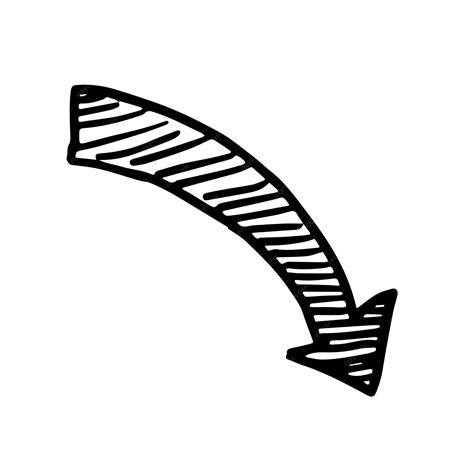 Premium Vector Doodle Black Arrow Icon On White Background Flat Style
