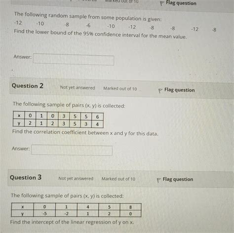 solved the following random sample from some population is