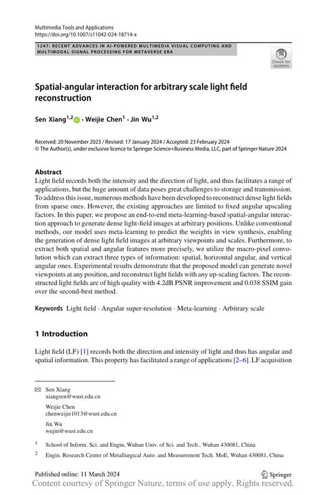 Spatial Angular Interaction For Arbitrary Scale Light Field Reconstruction Request PDF