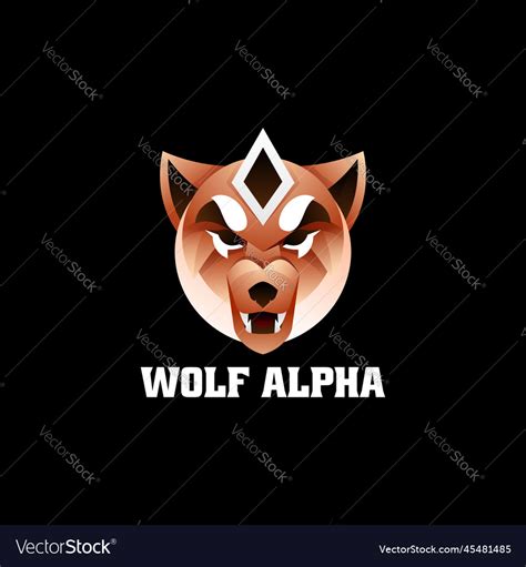 Logo Wolf Alpha Gradient Colorful Style Royalty Free Vector