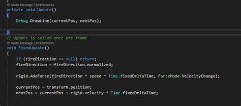 Help With Raycasting To Where The Bullet Will Be Next Frame Runity3d