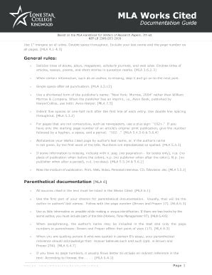 Fillable Online Based On The MLA Handbook For Writers Of Research Papers 7th Ed Fax Email Print